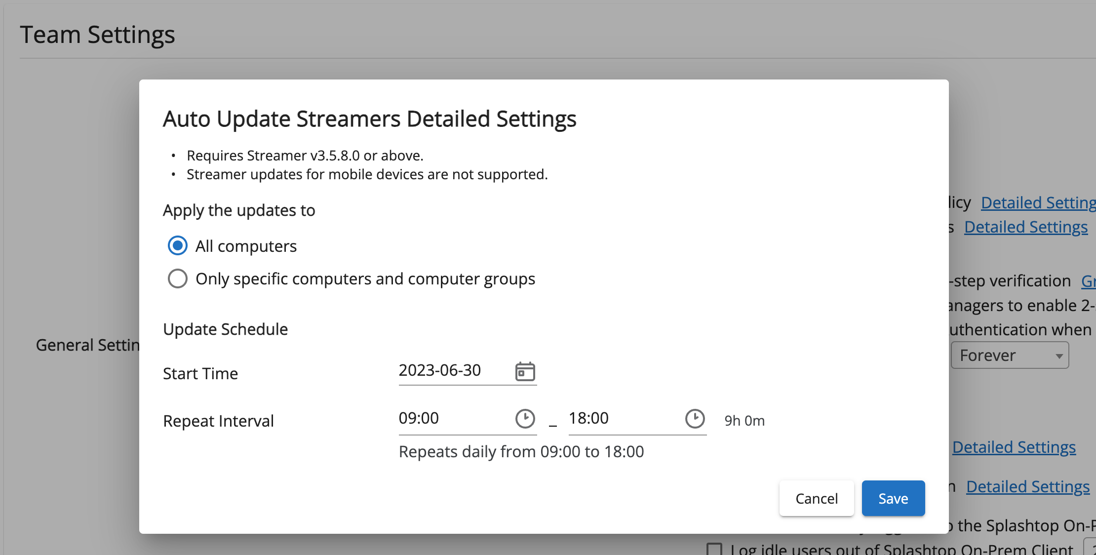 Software Updates – Splashtop On-Prem - Support
