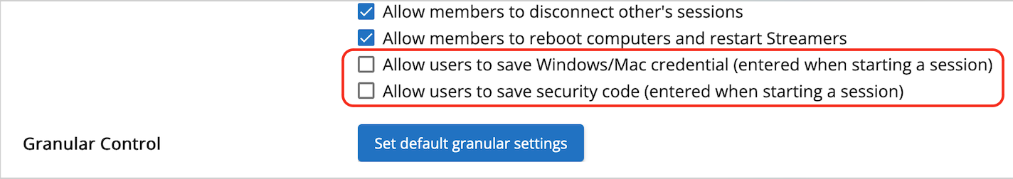 Disable saving OS credentials and security code – Splashtop On-Prem ...