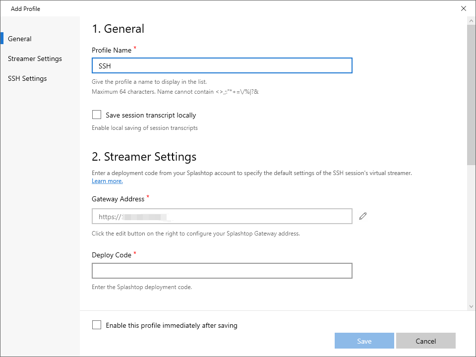 How to create SSH profiles? – Splashtop On-Prem - Support