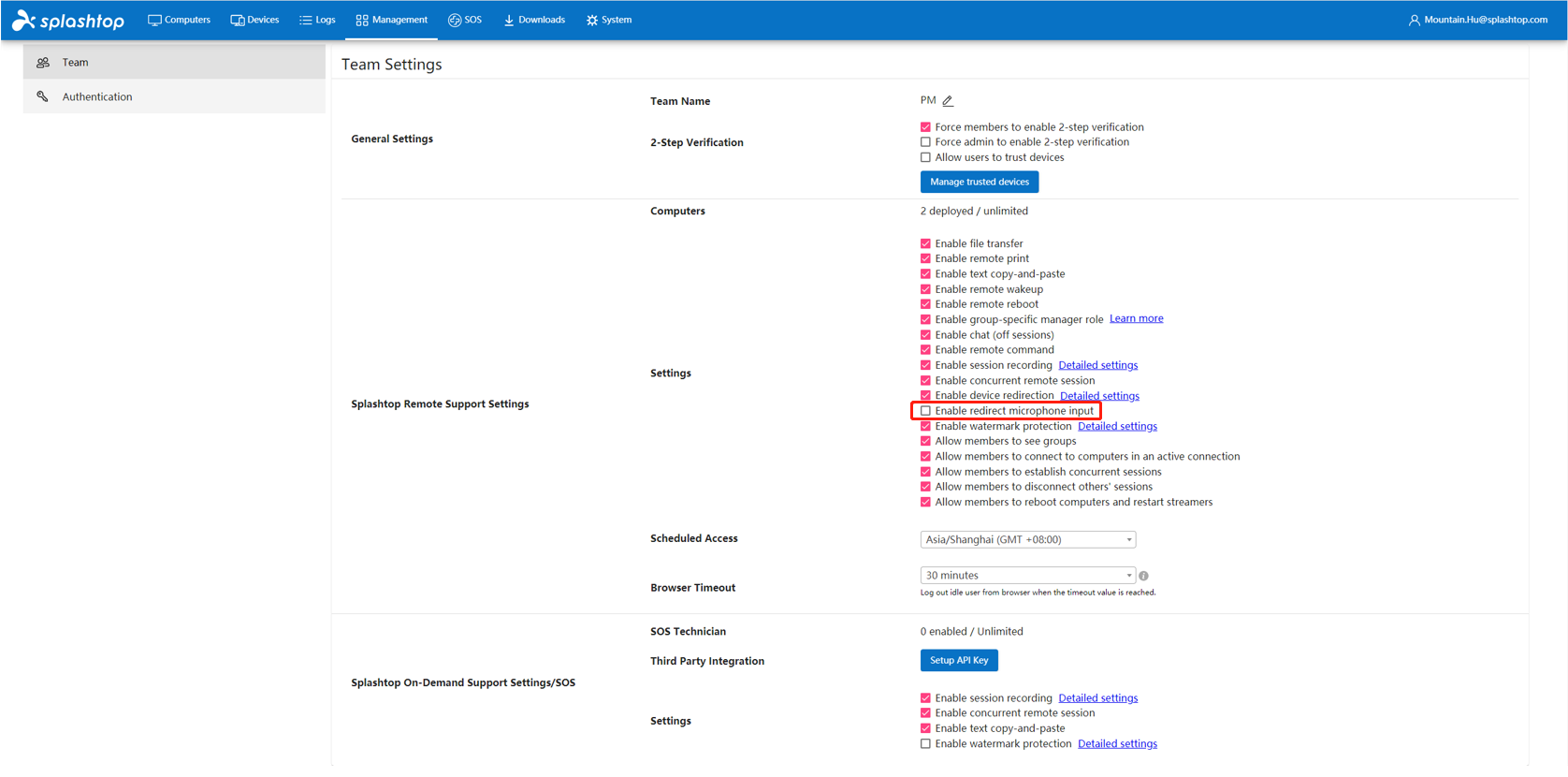 Microphone Passthrough – Splashtop On-Prem - Support