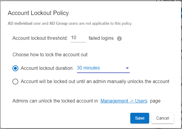 Account Lockout Policy – Splashtop On-Prem - Support