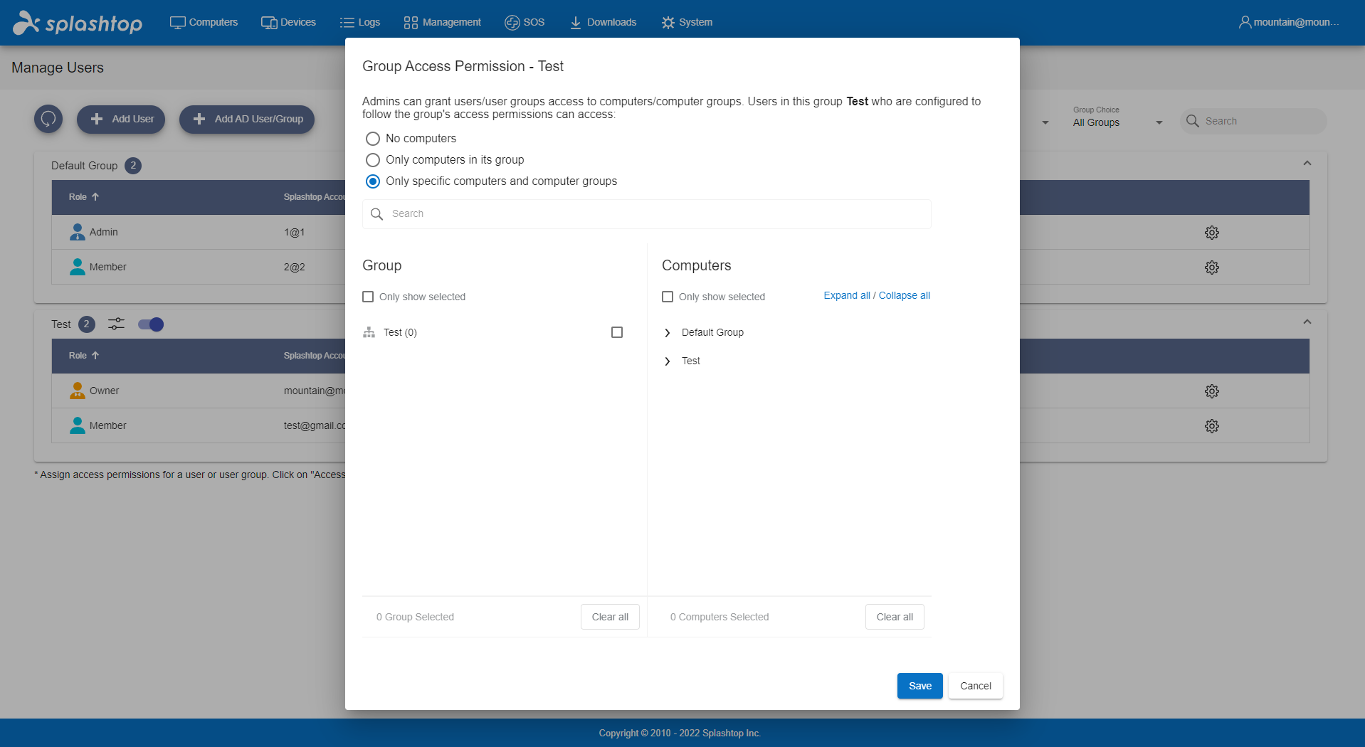 How to set computer access permissions? – Splashtop On-Prem - Support