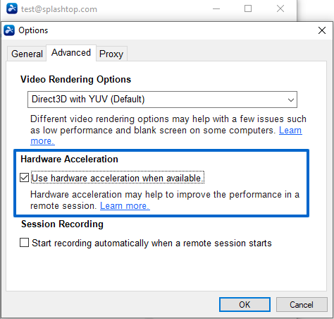 在 Splashtop On-Prem 應用程式和 Streamer 上啟用硬體加速功能 – Splashtop On-Prem - 支援中心