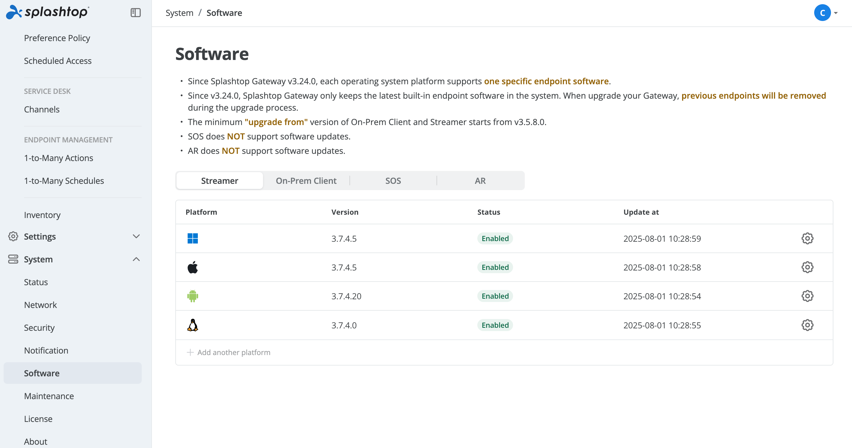 Introduction to Software Components – Splashtop On-Prem - Support
